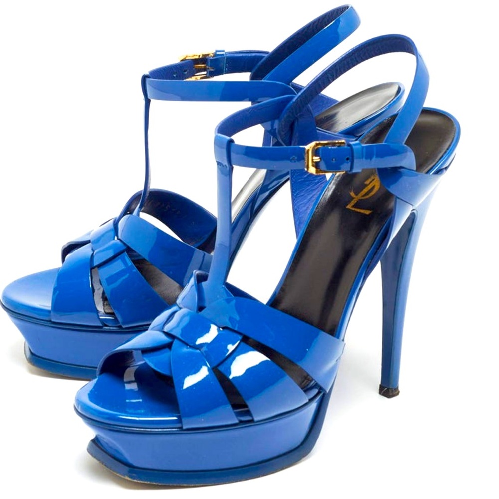 Saint Laurent Ysl Tribute Platform Patent Leather San… - Gem